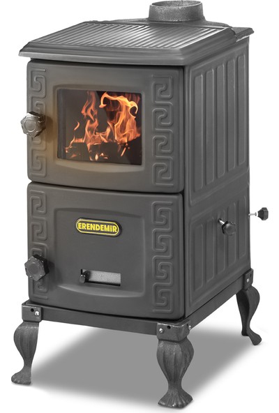 Erendemir Siyah Mini Şömine Soba Döküm Pik Ayaklı