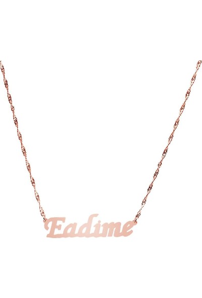 Aykat Isimli Gümüş Kolye Roz Renginde Kişiye Özel Yapılan Bayan Isimli Kolye Ism-15