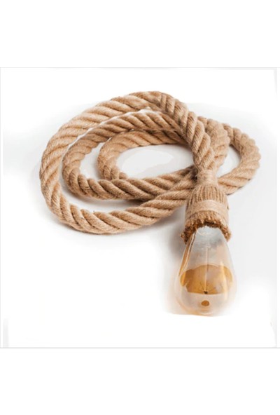 Ahşap Sepeti Sarkıt Halat Avize (1 Metre ) Ahşap Sepeti Sarkıt Halat Avize (1 Metre )