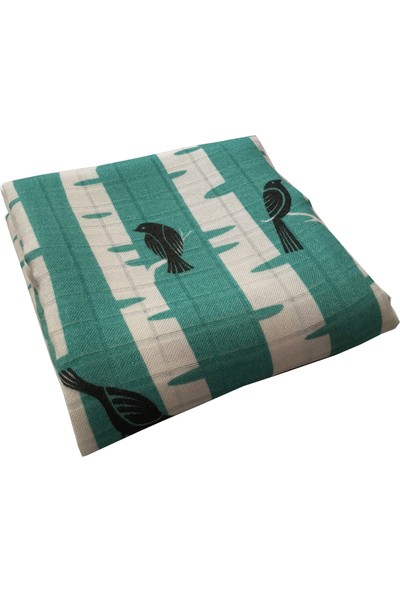 Ecottonworks Yeşil Kuşlu Müslin Bebek Örtüsü Ecottonworks Yeşil Kuşlu Müslin Bebek Örtüsü