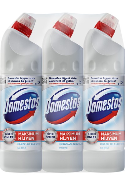 Domestos Çamaşır Suyu 750 ml Kar Beyaz - 3'lü Copack