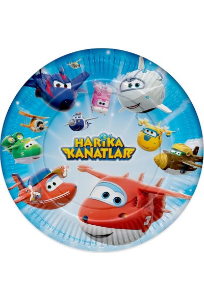 Kikajoy Harika Kanatlar Karton Tabak 23 cm 8'li Kikajoy Harika Kanatlar Karton Tabak 23 cm 8'li