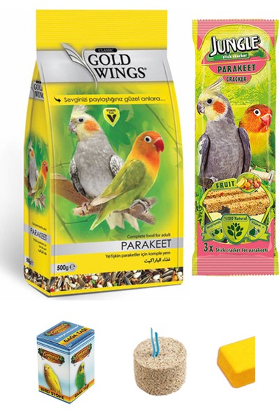 Gold Wings Paraket Sultan Cennet Papağanı Yem ve Bakım Seti 500 g Eko Gold Wings Paraket Sultan Cennet Papağanı Yem ve Bakım Seti 500 g Eko