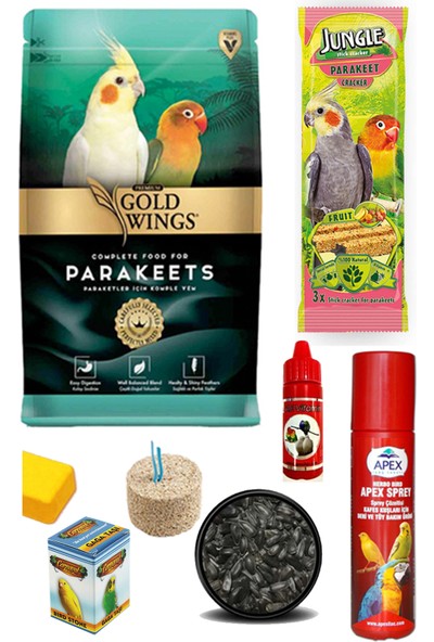 Gold Wings Premium Paraket, Sultan, Cennet Papağanı Yem ve Bakım Seti Gold Wings Premium Paraket, Sultan, Cennet Papağanı Yem ve Bakım Seti