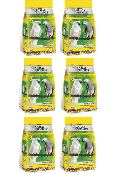 Gold Wings Classic Papağan Jako Gri Amazon Yemi 500 g x 6 Adet Gold Wings Classic Papağan Jako Gri Amazon Yemi 500 g x 6 Adet
