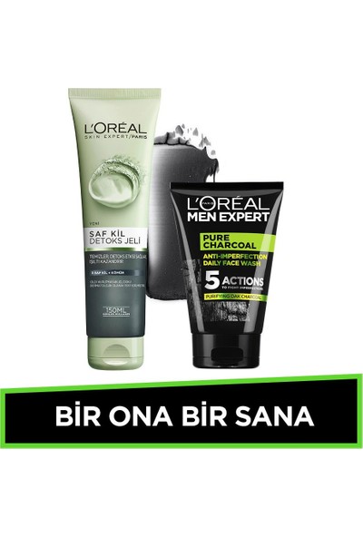 L'Oréal Paris 2'li Avantajlı SET – Saf Kil Detoks Jeli ve Men Expert Pure Charcoal Yüz Yıkama Jeli
