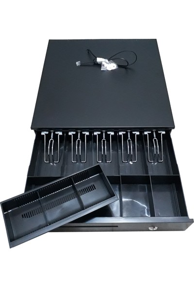 Saypos Büyük Para Çekmecesi Ingenico Yazar Kasa Uyumlu 5 Kağıt 5 Madeni Para Bölmeli Anahtardan Açılır Yazarkasa Altı