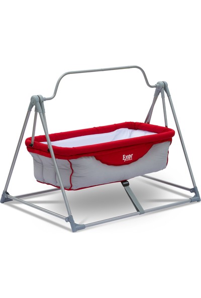 Exor Baby Portatif Hamak Beşik Gri Kırmızı