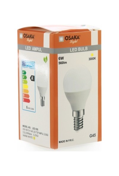 Osaka 7W=55W LED Top Ampül 3000 Kelvin Sarı Osaka 7W=55W LED Top Ampül 3000 Kelvin Sarı