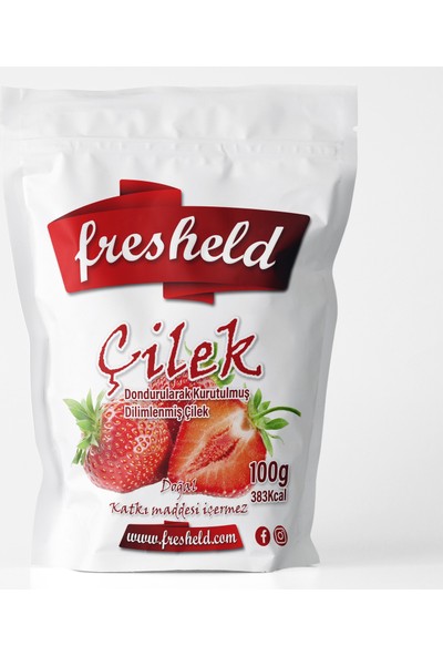 Fresheld Dondurularak Kurutulmuş Dilimlenmiş Çilek 100 gr Fresheld Dondurularak Kurutulmuş Dilimlenmiş Çilek 100 gr