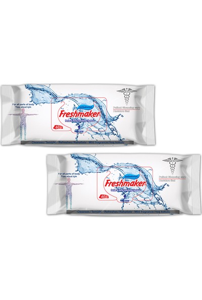 Freshmaker Antibakteriyel Hasta Vücut Temizleme Mendili 60 x 2 Yaprak