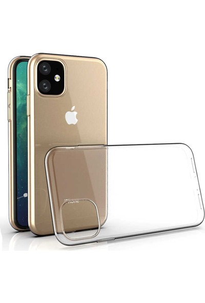 Case 4U Apple iPhone 11 Kılıf Süper Silikon Arka Kapak Şeffaf