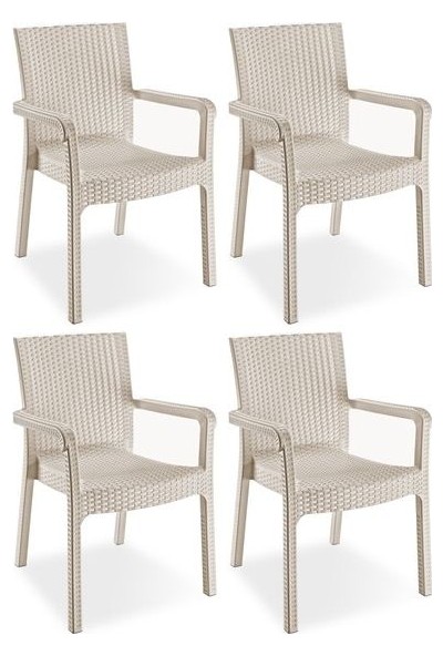 Violet Rattan Koltuk Rattan Bahçe Balkon Sandalyesi Kapuçino (4 Adet) Violet Rattan Koltuk Rattan Bahçe Balkon Sandalyesi Kapuçino (4 Adet)