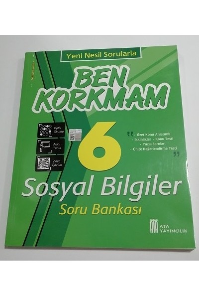 Ata Yayıncılık 6.Sınıf Ben Korkmam Sosyal Bilgiler Soru Bankası-Yeni Nesil Ilaveli Ata Yayıncılık 6.Sınıf Ben Korkmam Sosyal Bilgiler Soru Bankası-Yeni Nesil Ilaveli