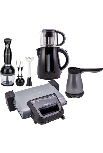 Karaca 1 Evimde 5 Marifet 4lü Çeyiz Seti Antrasit Karaca 1 Evimde 5 Marifet 4lü Çeyiz Seti Antrasit