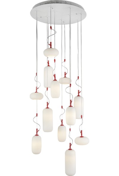 Özcan Aydınlatma 5249-12A,0612'Li Söğüt Sarkıt Kırmızı