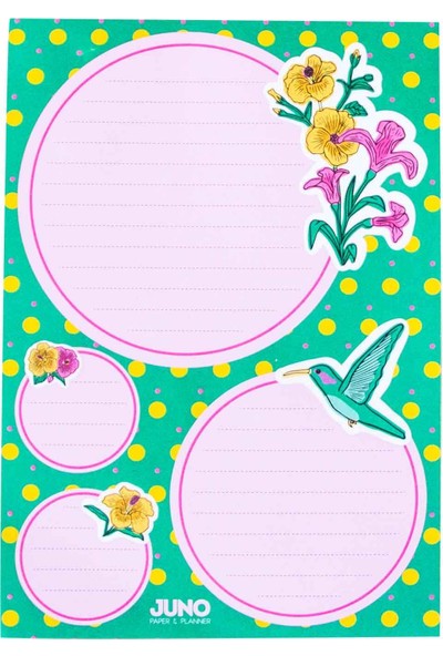 Juno Paper Masaüstü Planlayıcı A5 Bloknot / Floral