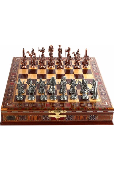 Gift Home Metal Mısır Satranç Takımı Antik ve El Yapımı Masif Ahşap Sandıklı Satranç Tahtası Gift Home Metal Mısır Satranç Takımı Antik ve El Yapımı Masif Ahşap Sandıklı Satranç Tahtası