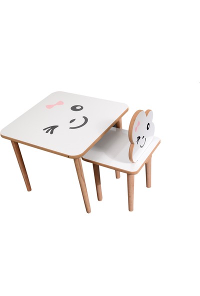 Webkapinda Ahşap Çocuk Masa Sandalye Takımı 1 Sandalye 1 Masa Kız Stickerlı Webkapinda Ahşap Çocuk Masa Sandalye Takımı 1 Sandalye 1 Masa Kız Stickerlı
