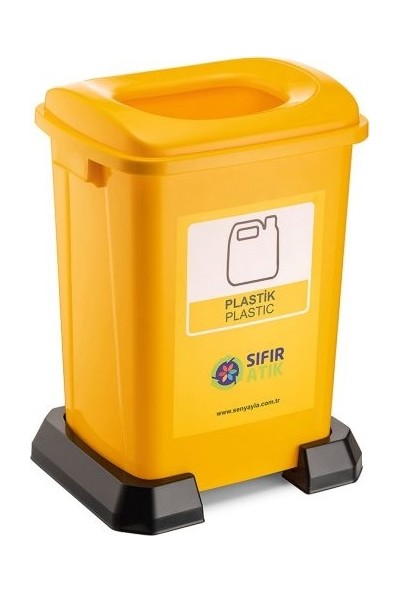 Şenyayla Sıfır Atık Geri Dönüşüm Kutusu 50 lt Sarı Plastik