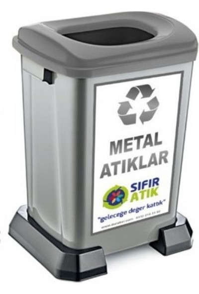 Şenyayla Sıfır Atık Geri Dönüşüm Çöp Kutusu Kovası 70 lt Gri Metal Atıklar Şenyayla Sıfır Atık Geri Dönüşüm Çöp Kutusu Kovası 70 lt Gri Metal Atıklar