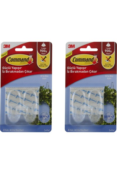 Command 17091CLR Büyük Boy Şeffaf Askı