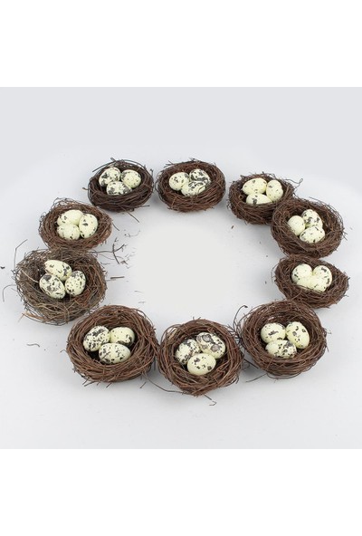 Çiçekmisin 10'lu Bıldırcın Yumurtalı Kuş Yuvası Çiçekmisin 10'lu Bıldırcın Yumurtalı Kuş Yuvası