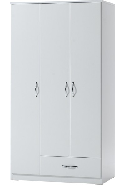 Dienni Beyaz 3 Kapaklı 1 Çekmeceli Gardırop Dienni Beyaz 3 Kapaklı 1 Çekmeceli Gardırop