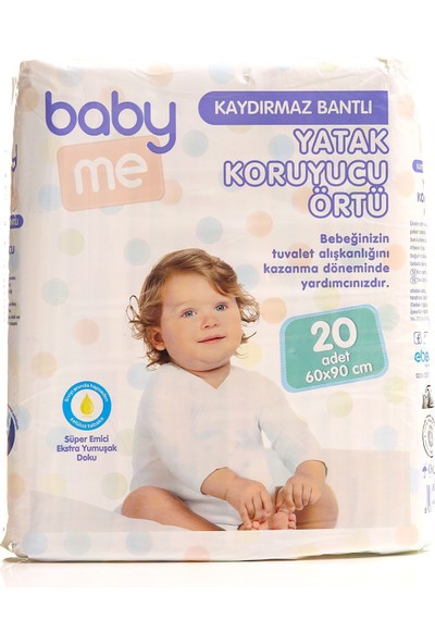 Baby&Me Kaydırmaz Bantlı Yatak Koruyucu Örtü 60 x 90 cm 20 Adet