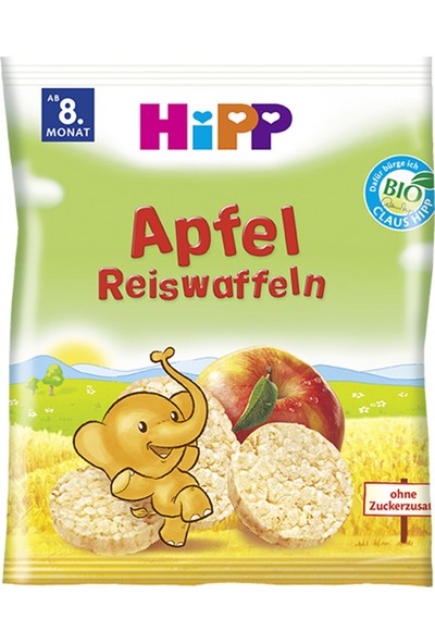 Hipp Organik Pirinçli Elmalı Bebek Gofreti 30 gr
