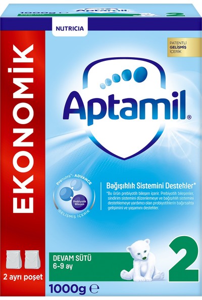 Aptamil 2 Ekonomik Paket Devam Sütü1000 gr 6-9 Ay