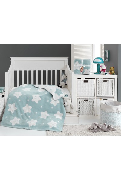 Dolce Bonita Home Pamuklu Bebek Battaniye Star Mint Dolce Bonita Home Pamuklu Bebek Battaniye Star Mint