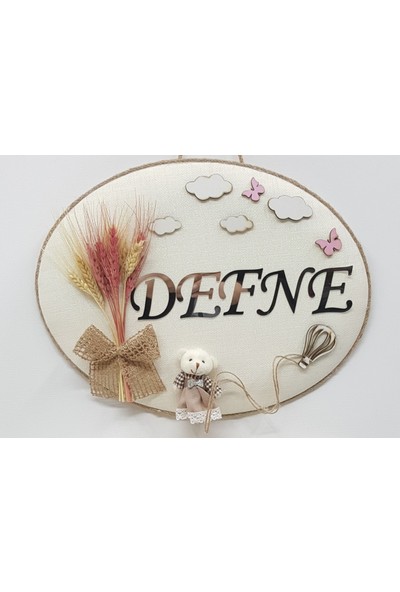 Bebek Hastane Odası Ayıcık Kapı Süsü Pembe