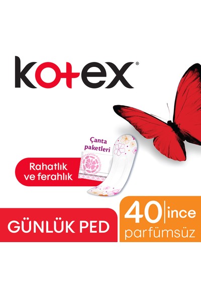 KOTEX LIGHTDAYS PARFUMSUZ GUNLUK PED 34 LU