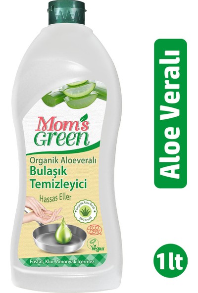 Mom's Green Organik Aloe veralı Bitkisel Elde Bulaşık Yıkama Deterjanı - Hassas Eller Mom's Green Organik Aloe veralı Bitkisel Elde Bulaşık Yıkama Deterjanı - Hassas Eller