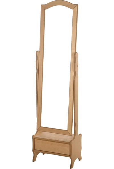 Mobilya Baba 1420 Çekmeceli Boy Aynası Cilasız Ahşap