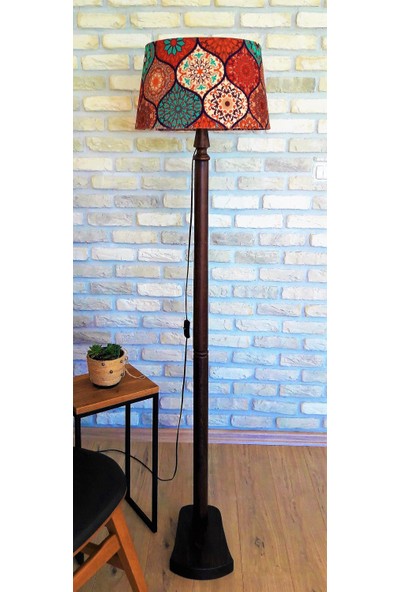 Lambada Damla Desen Kiremit Renk Torna Ayaklı Lambader