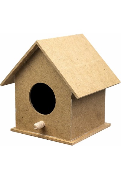 Tuğra Boyanabilir Ahşap Kuş Evi Mdf 10x10x12 cm