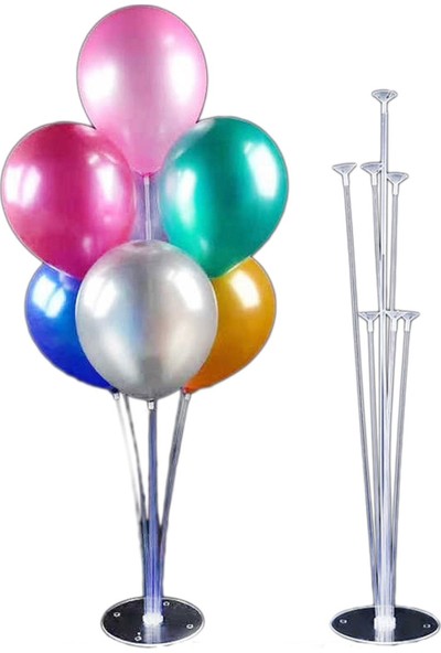 Renkli Parti Balon Süsleme Standı 7 Çubuklu Set Yerli Üretim 75 cm Renkli Parti Balon Süsleme Standı 7 Çubuklu Set Yerli Üretim 75 cm