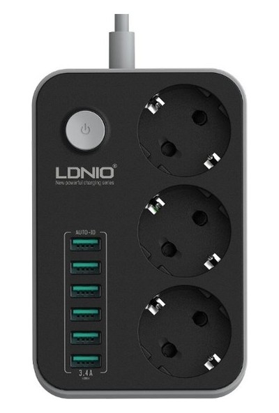 Mobitell Ldnıo SE3631 6 USB Girişli 3 Priz Girişli Fiş Mobitell Ldnıo SE3631 6 USB Girişli 3 Priz Girişli Fiş