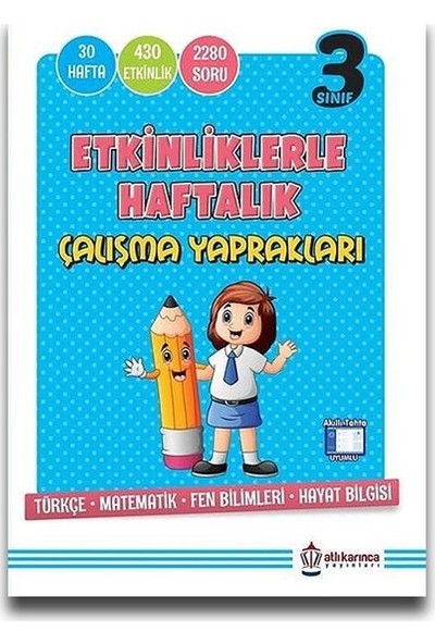 Atlıkarınca Yayınları Etkinliklerle Haftalık Çalışma Yaprakları 3.Sınıf