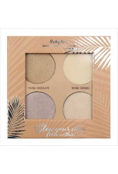 Ruby Rose Glow Tour Skin Highlighter Palette Dark Ruby Rose Glow Tour Skin Highlighter Palette Dark
