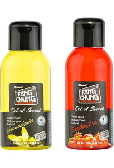 Fang Chung Vanilya + Çilek Aromalı Masaj Yağı - 100ml Set Fang Chung Vanilya + Çilek Aromalı Masaj Yağı - 100ml Set