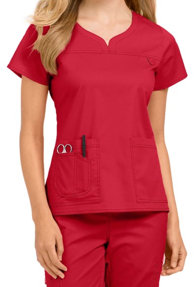 Bellini Hemşire Forması ve Doktor Forması Polite Kırmızı Likralı Bellini Forma