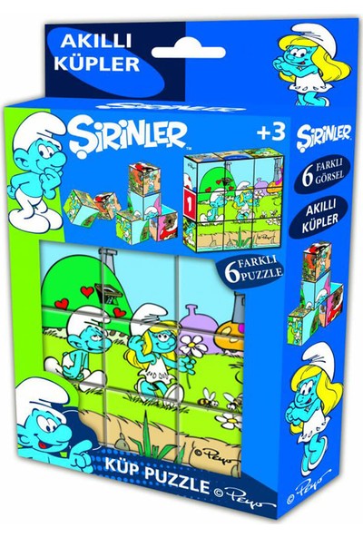 Laço Kids Laço Şirinler 9'lu Küp Puzzle