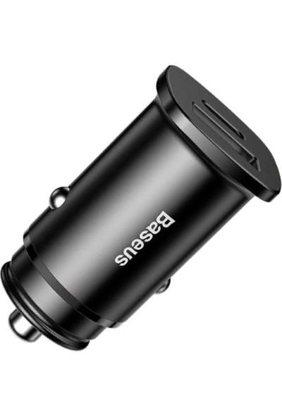 Baseus Square Metal Serisi 30W Çift USB Girişli QC3.0 Hızlı Şarj Destekli Araç Şarj Cihazı - Siyah