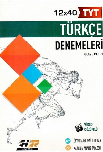 Hız ve Renk Yayınları TYT Türkçe 12x40 Denemeleri - Göksu Çetin