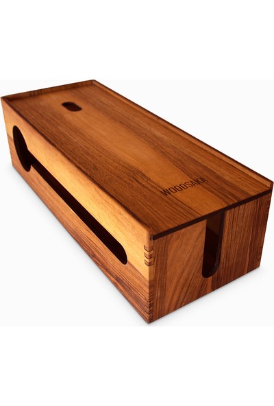 Woodsaka Reka Kablo Yönetim Kutusu ve Organizer Kayar Kapaklı