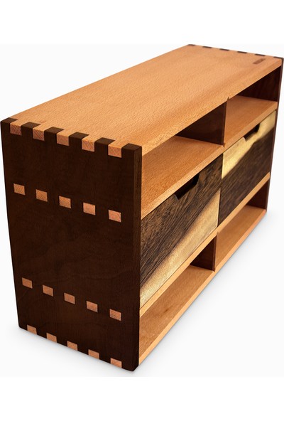 Woodsaka Iki Açık Bir Kapalı Çekemeceli Raf