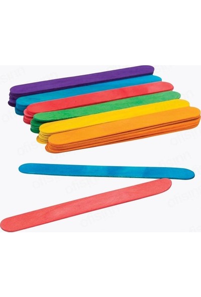 Zirve Renkli Dondurma Dil Çubuğu Büyük Boy 50 Li 1 Paket